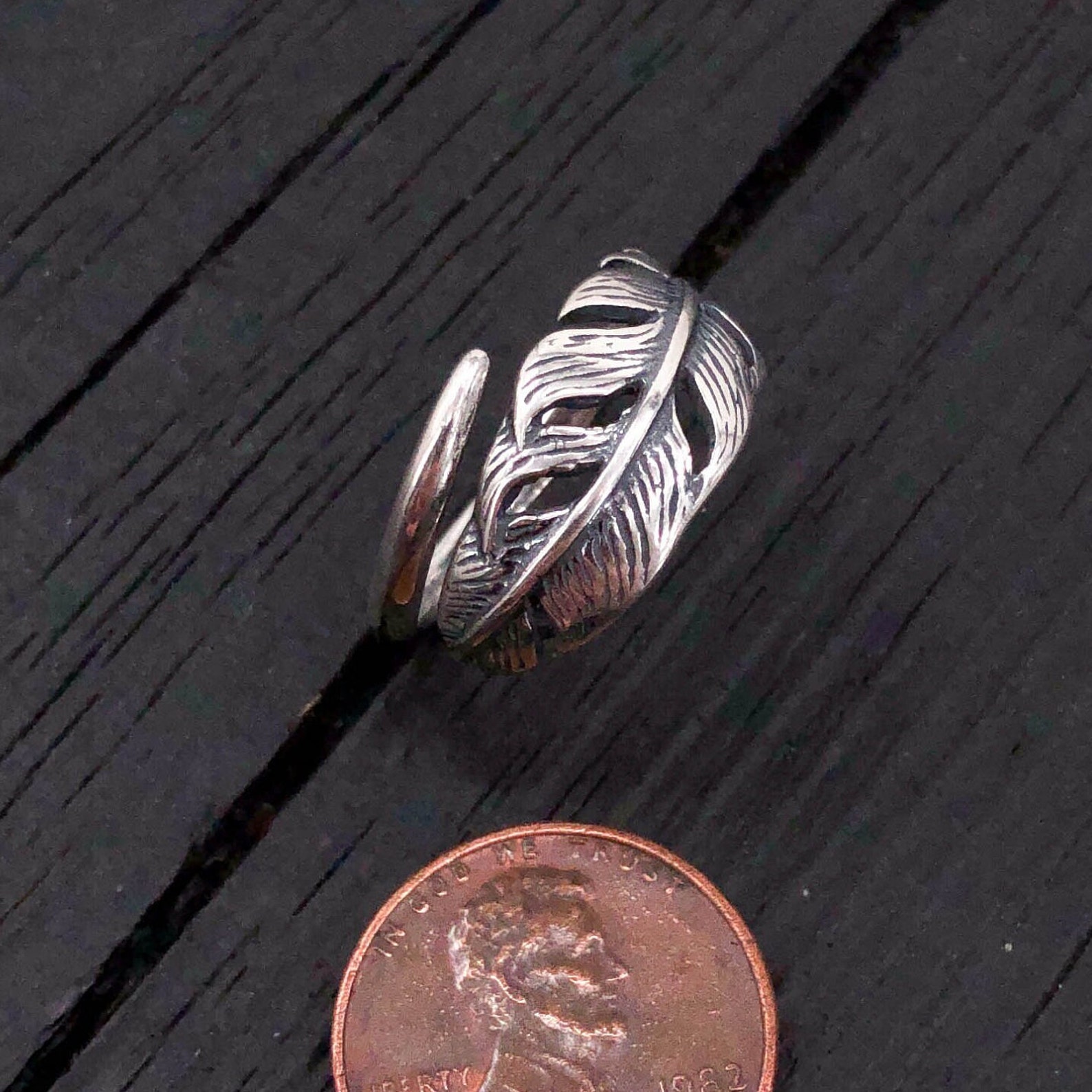 Long Quilled Feather Wrap Ring Solid Hand Cast 925 Sterling - Etsy