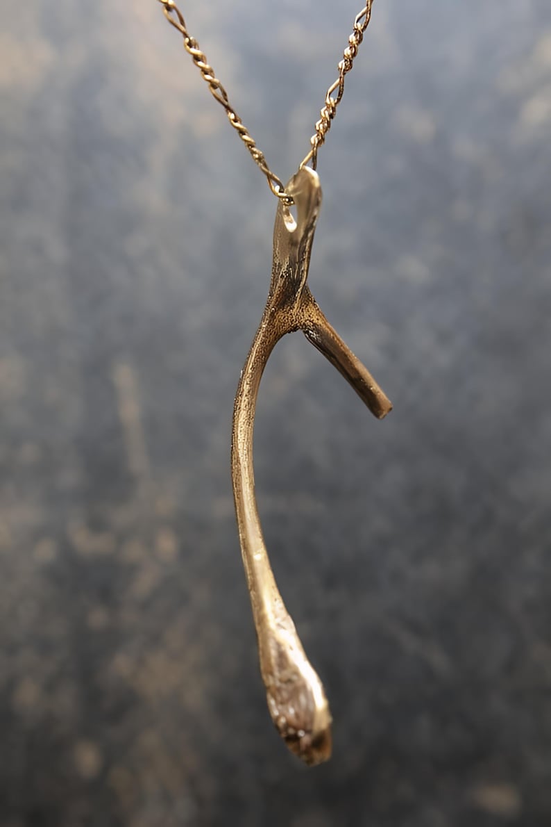 A Thanksgiving Wish Realistic Bronze Wishbone Pendant Necklace - Etsy
