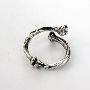 Silver Bone Ring in Solid White Bronze With Sterling Overlay Bone Ring ...