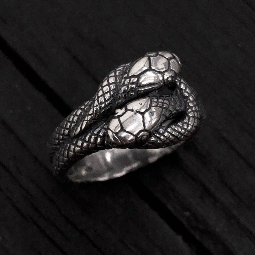 Twin Snake Infinity Ring .925 Sterling Silver Solid Hand - Etsy