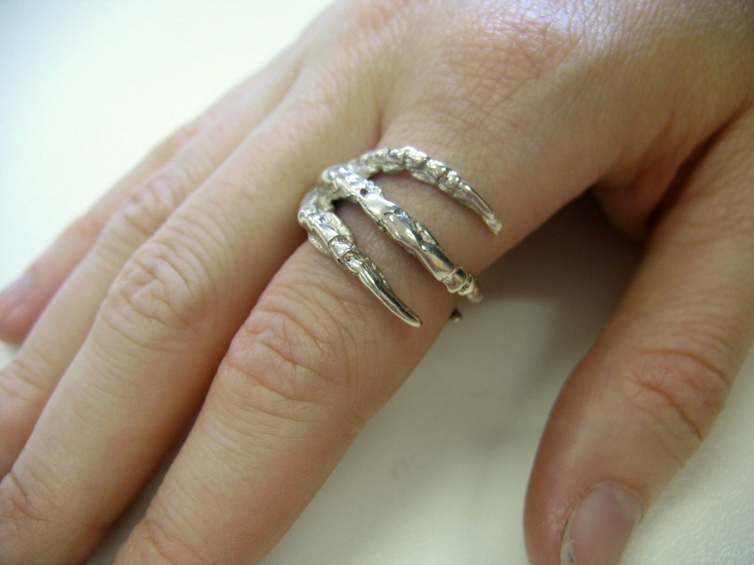 Raven Claw Talon Wrap Ring Solid Hand Cast .925 Sterling - Etsy