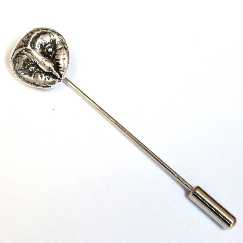 Sterling Silver Barn Owl Ascot Stickpin Stick Pin Etsy