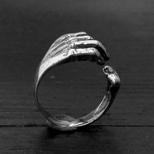 Silver Hand Shake Ring Hand Made Solid Silver - Etsy