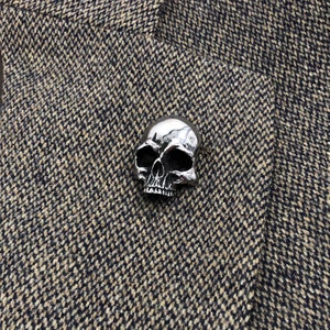 Silver Human Half Skull Lapel Pin in Solid Stainless Steel - Etsy