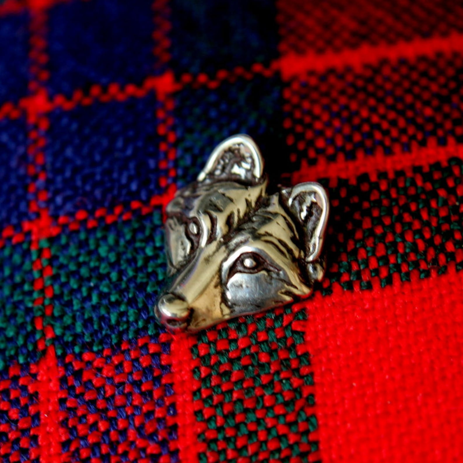 Wolf Face Tie Tack Silver Wolf Head Lapel Pin | Etsy