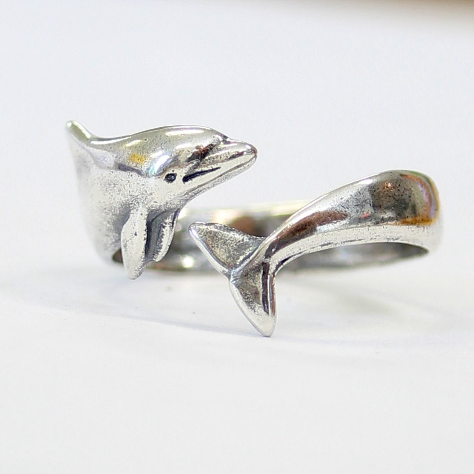 Dolphin Ring Solid 925 Sterling Silver Bottlenose Animal | Etsy