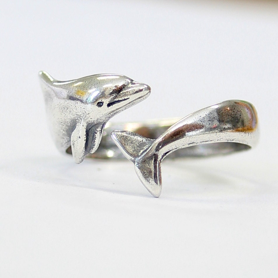 Dolphin Ring Solid 925 Sterling Silver Bottlenose Animal | Etsy