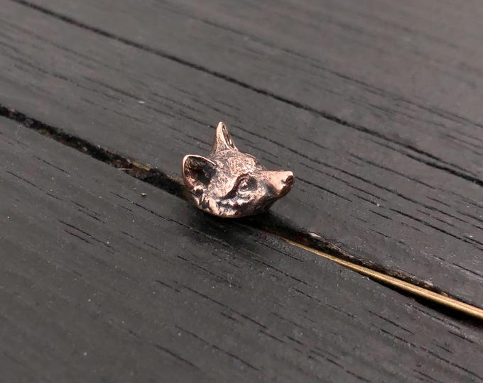English Fox Ascot Lapel Stick Pin in Solid Bronze - Etsy