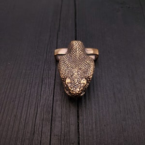Rattlesnake Head Belt Buckle Solid Hand Cast Bronze Fits 1.5 Inch Belt ...