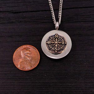 Bronze Compass Rose Urn Necklace: Stainless Steel Memorial Ash Pendant ...
