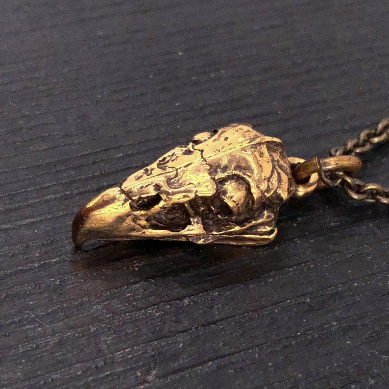 Vulture Skull Charm Pendant Necklace Solid Hand Cast Bronze - Etsy
