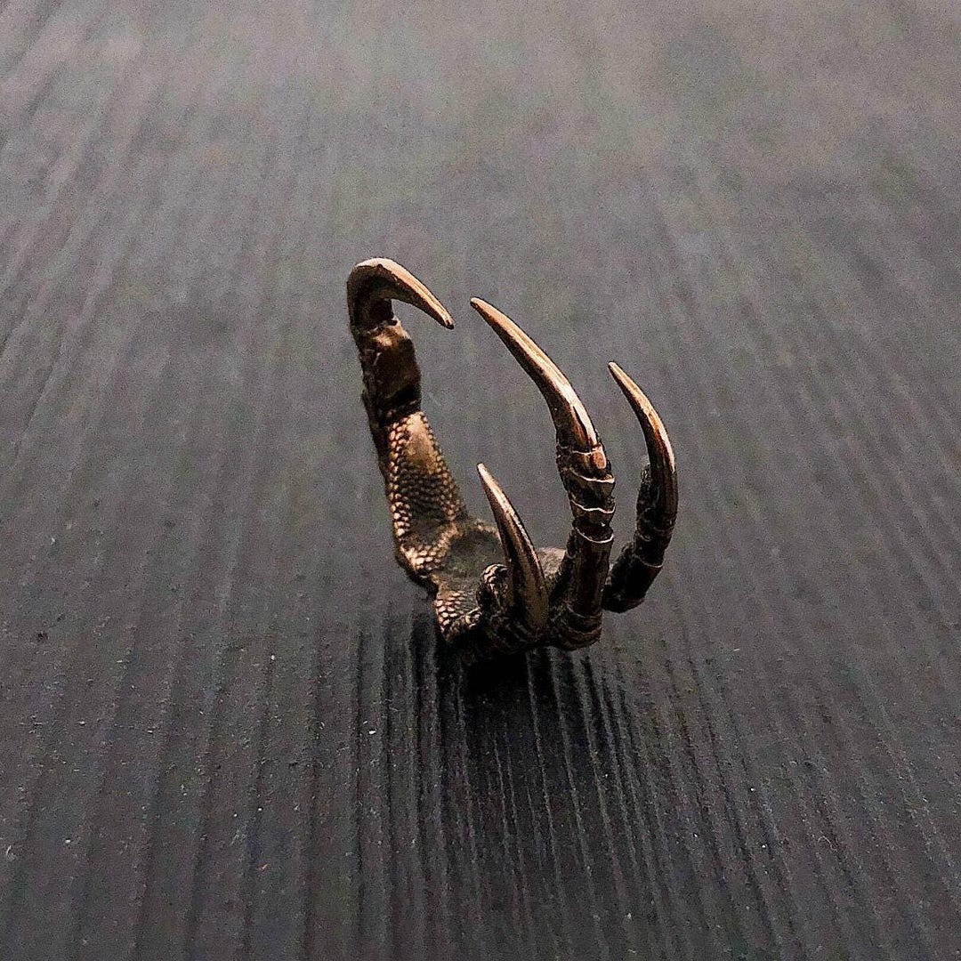 Raven Claw Talon Wrap Ring , Solid Bronze, Crow Foot - Etsy UK