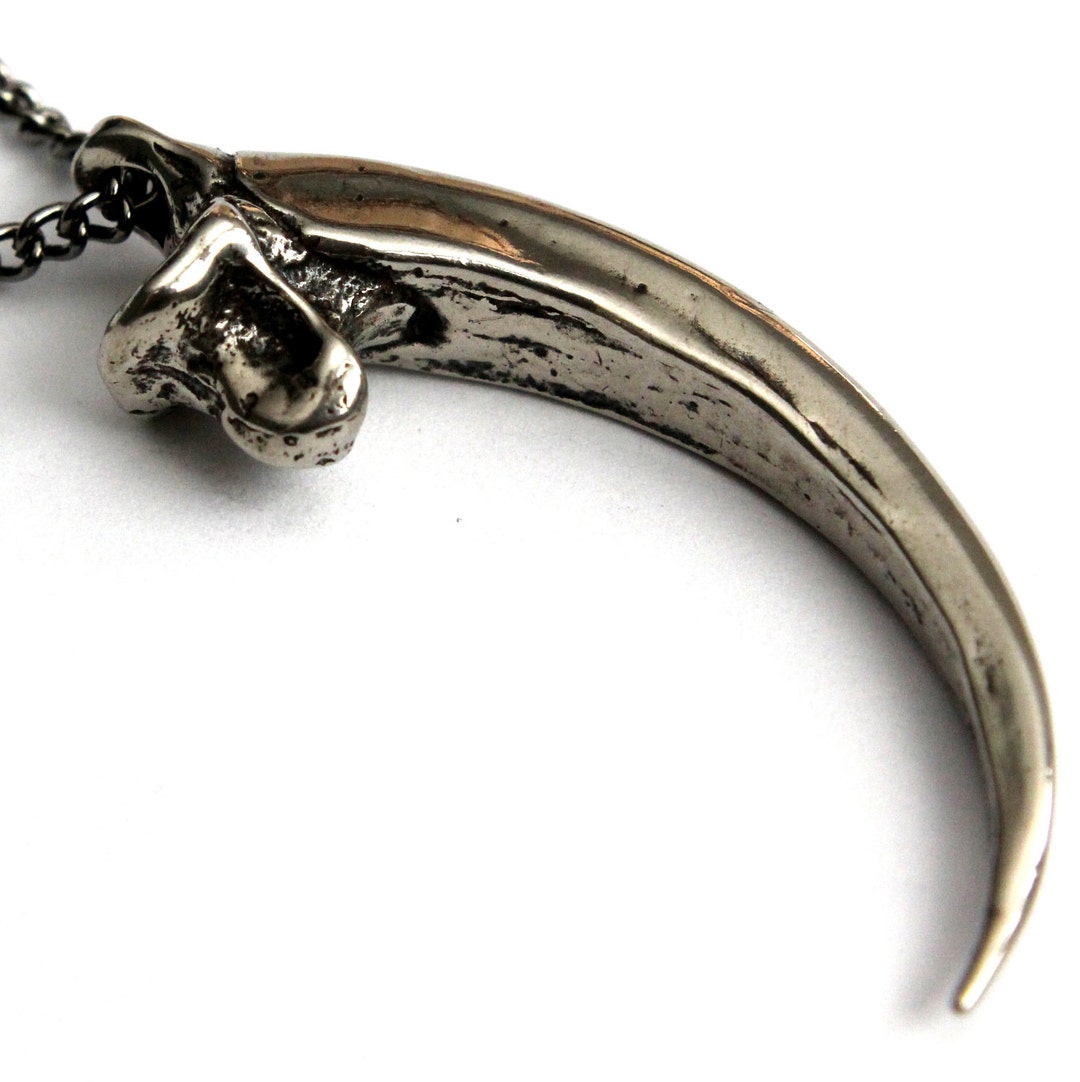 Eagle Talon Claw Pendant Necklace Solid Silver Plated White Bronze ...