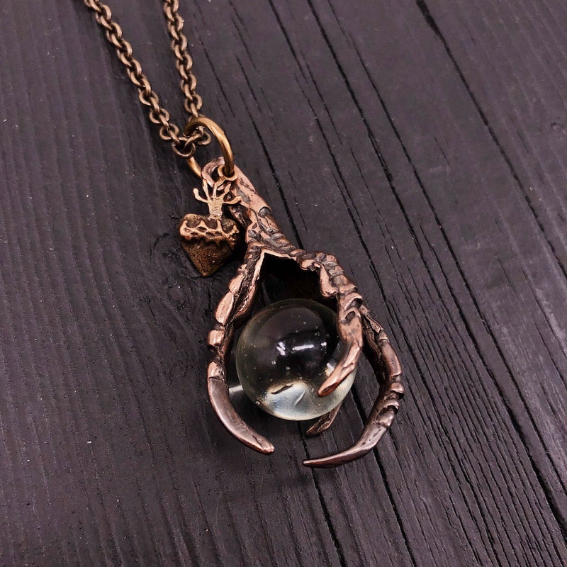 Claw Necklace With Orb - Etsy