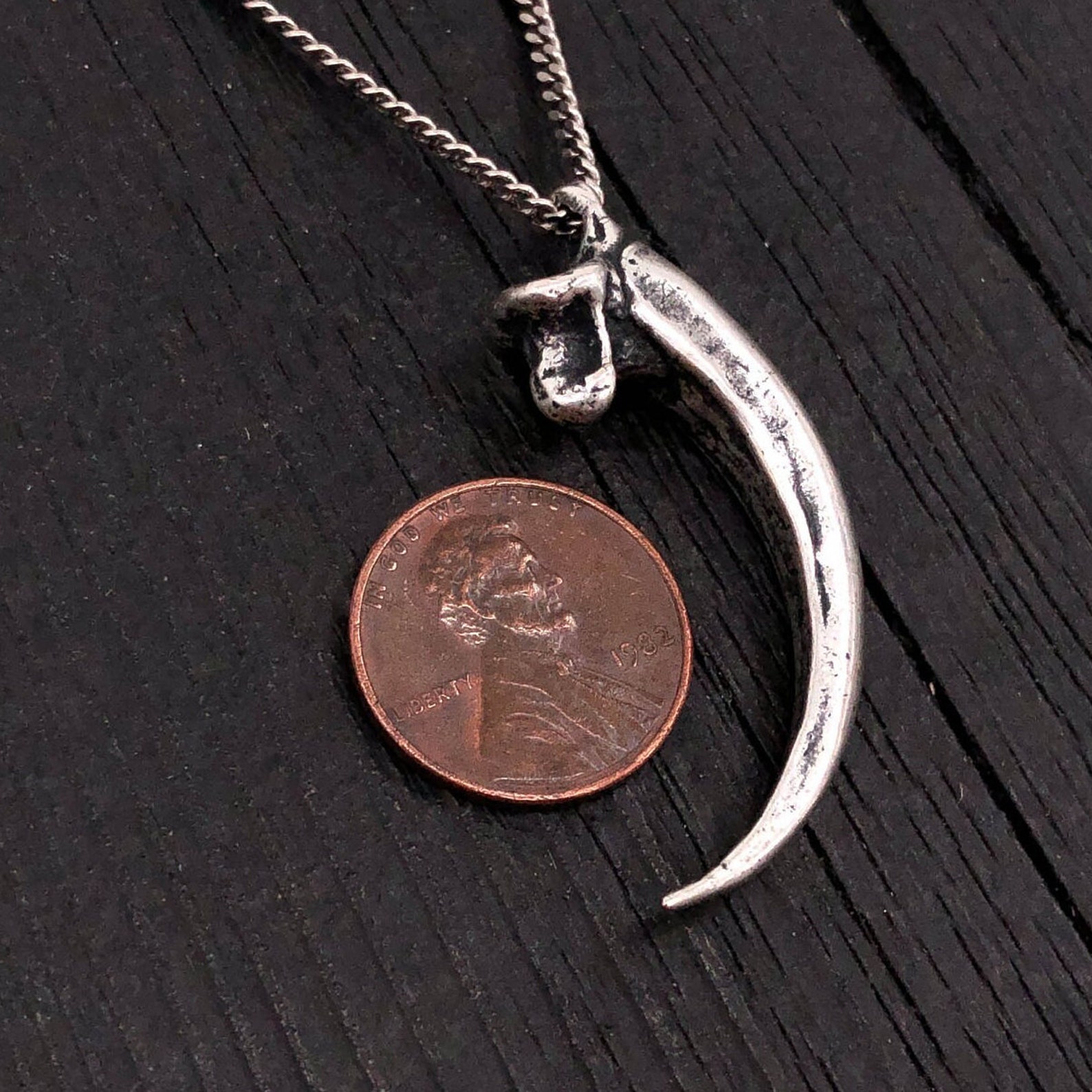 Eagle Talon Claw Pendant Necklace Solid Silver Plated White - Etsy