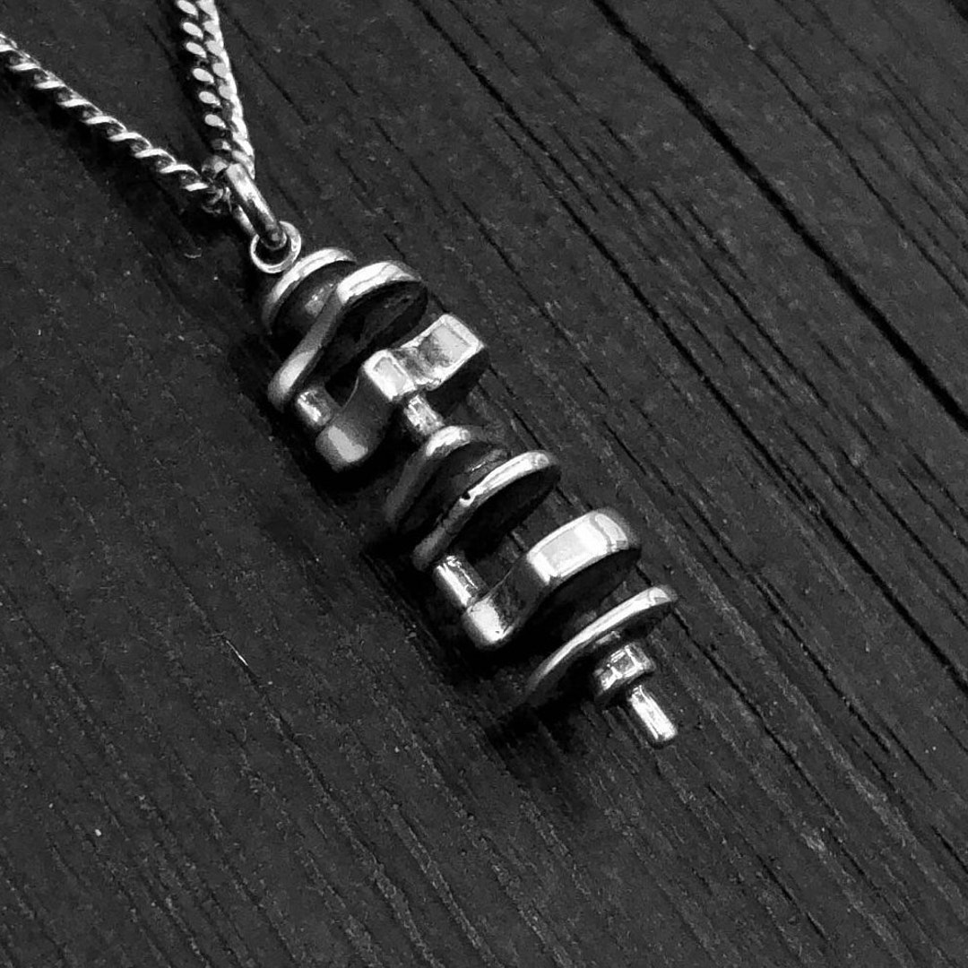 Sterling Silver Crankshaft Necklace: Automotive Mechanic - Etsy