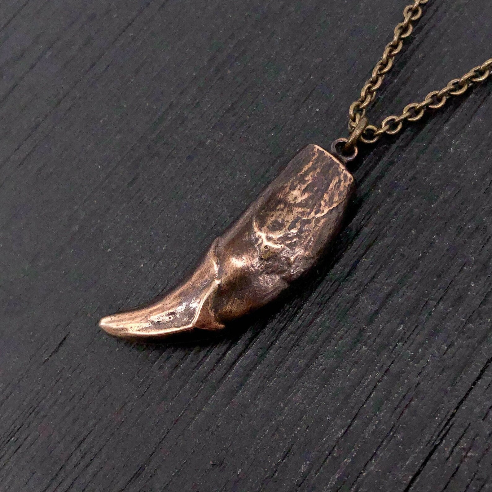 Wolf Tooth Necklace Bronze Alaskan Timber Wolf Canine Pendant - Etsy