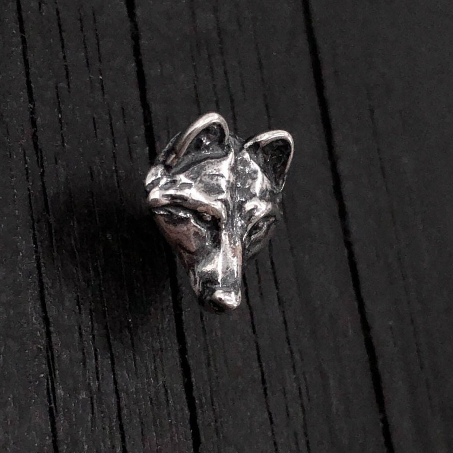 Wolf Face Tie Tack Silver Wolf Head Lapel Pin - Etsy
