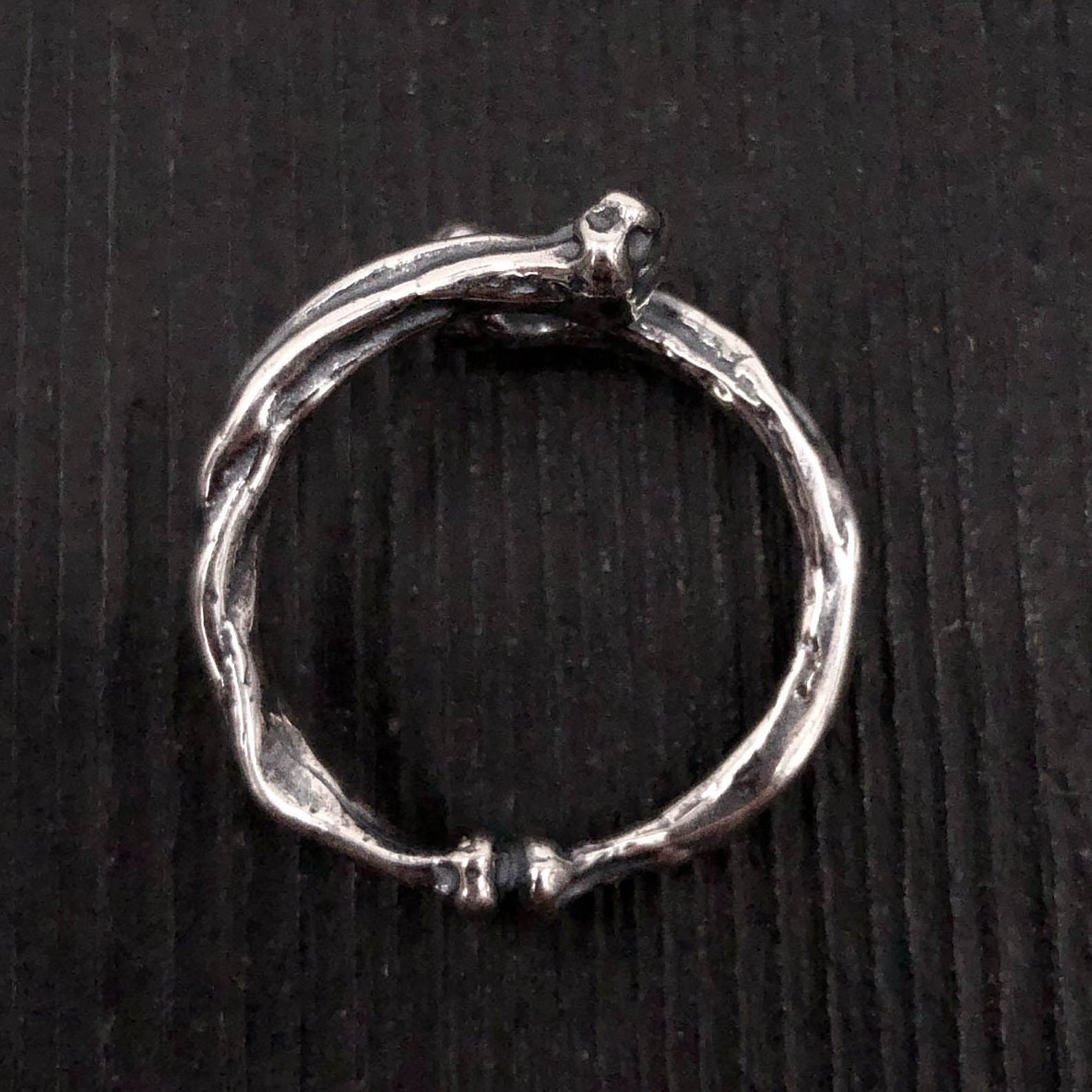 Silver Bone Ring in Solid White Bronze With Sterling Overlay - Etsy