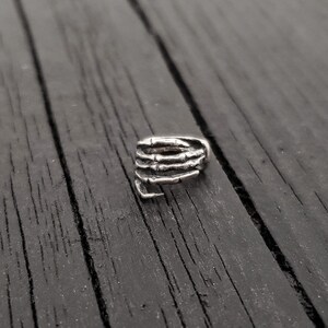 Skeleton Hand Ear Cuff - Solid Hand Cast Sterling Silver - Etsy UK
