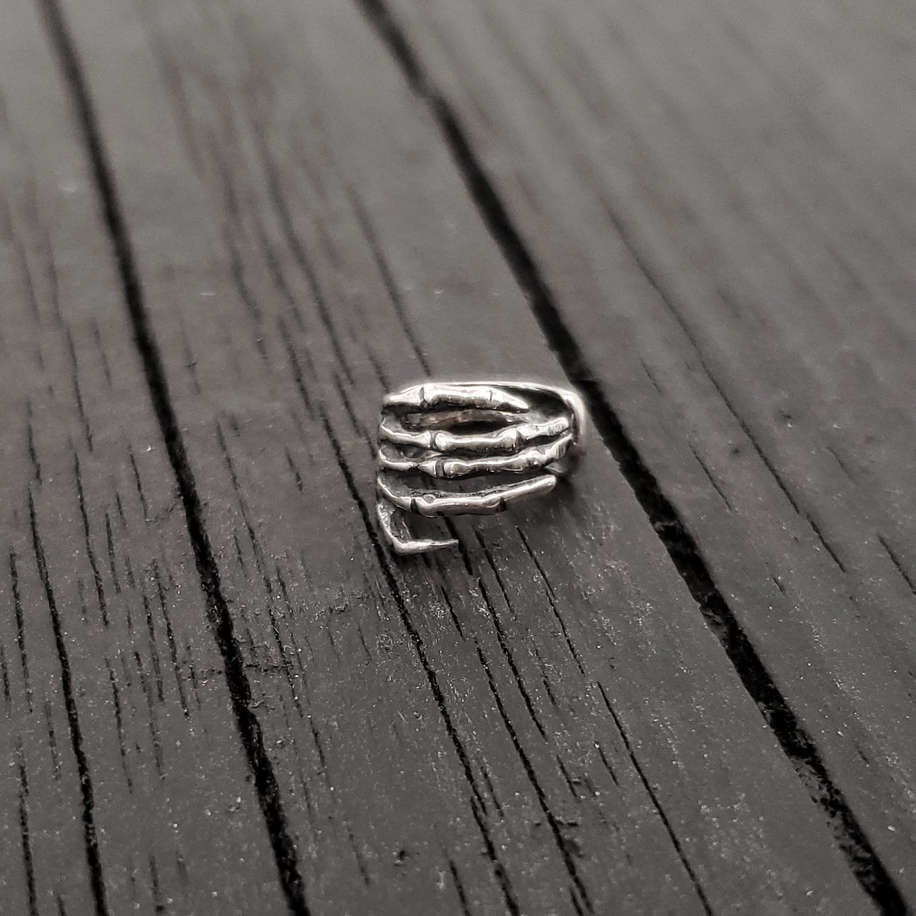 Skeleton Hand Ear Cuff - Solid Hand Cast Sterling Silver - Etsy UK