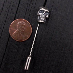 Silver Human Skull Ascot Stickpin Stick Pin Ascot Skull Pin - Etsy
