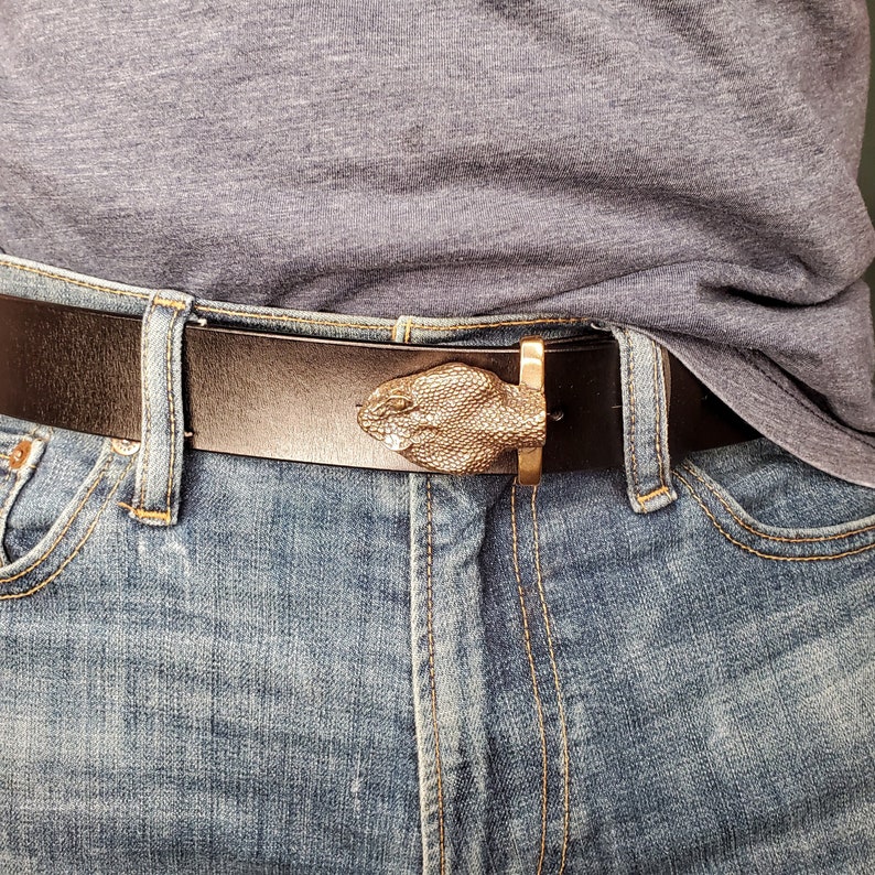 Rattlesnake Head Belt Buckle Solid Hand Cast Bronze Fits | Etsy