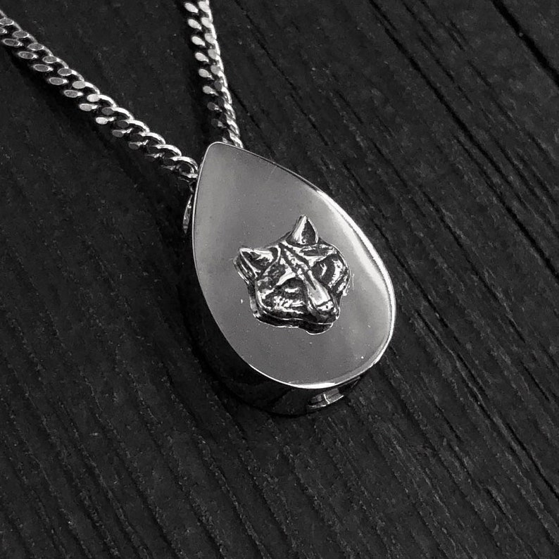 Wolf Head Tear Drop Cremation Ash Urn Pendant Necklace - Etsy