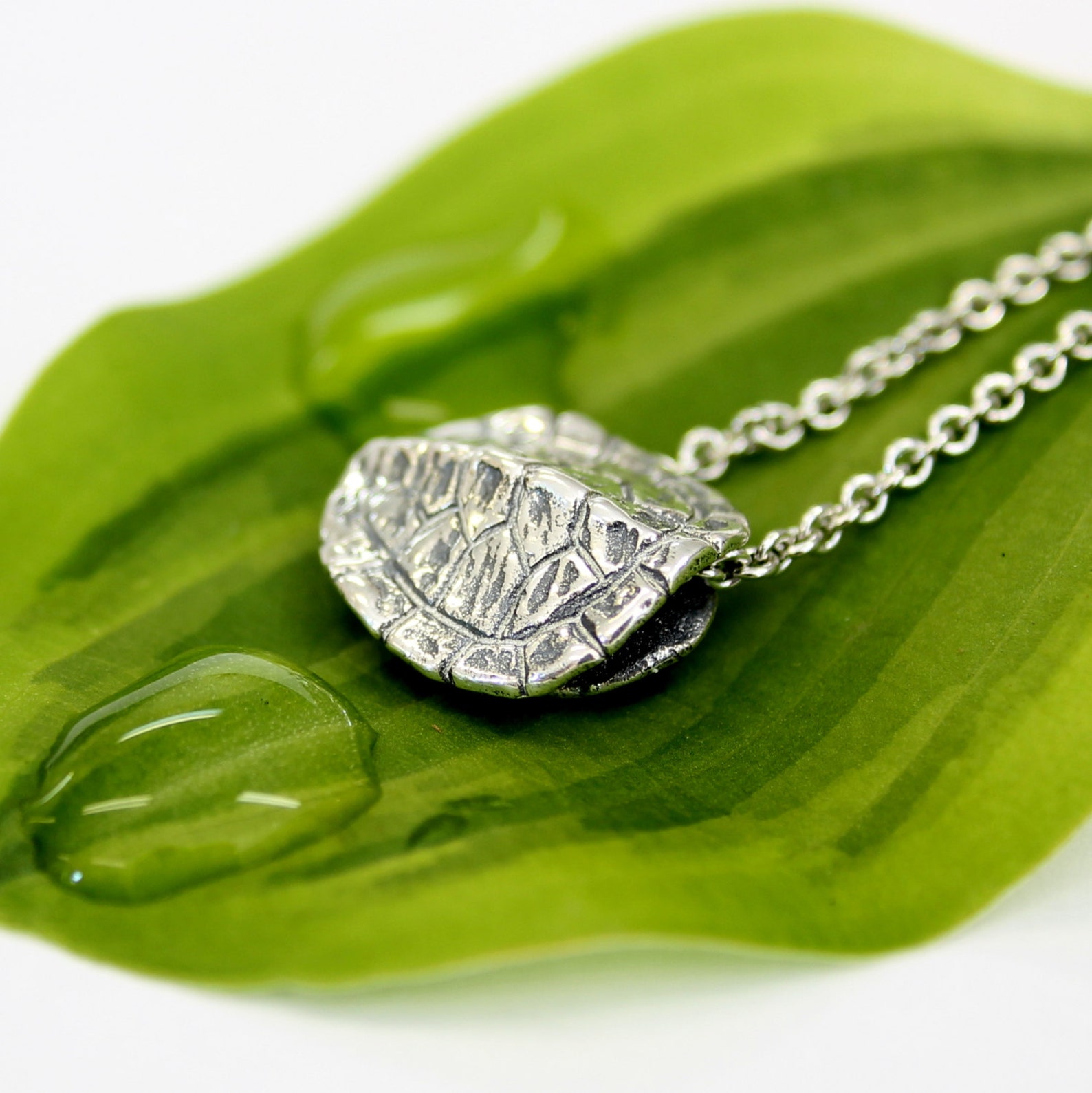 Turtle Shell Charm Necklace in Solid Sterling Silver Terrapin | Etsy