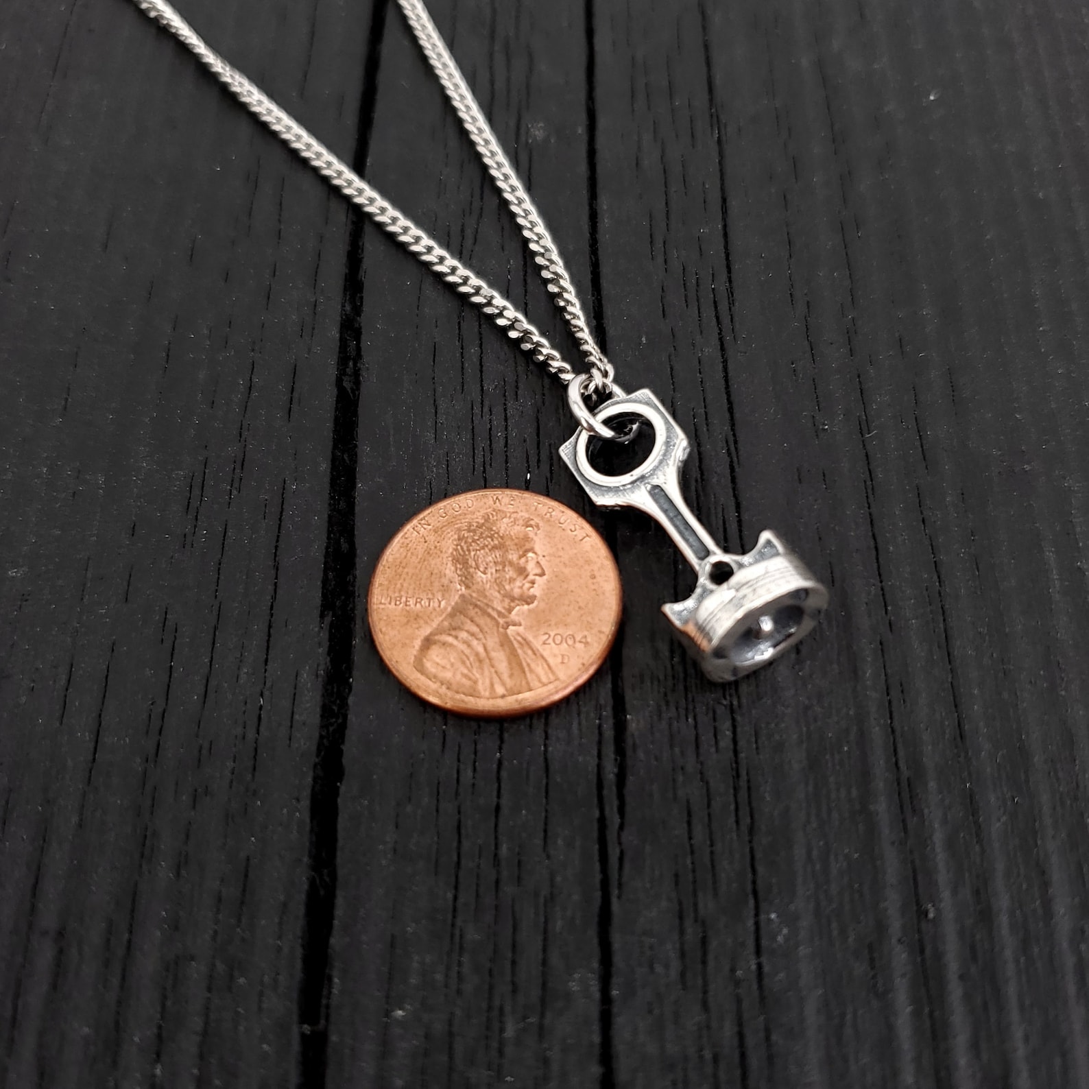 Piston and Rod Pendant Charm Necklace Solid Cast 925 | Etsy