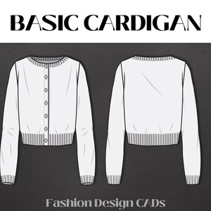 BASIC CARDIGAN: Women's Wear / Flat Sketches / Technical Drawings ...