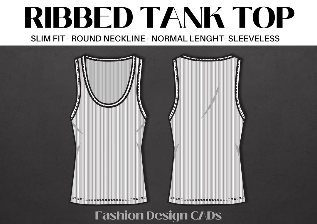 RIBBED TANK TOP: Women's Wear / Flat Sketches / Technical Drawings ...