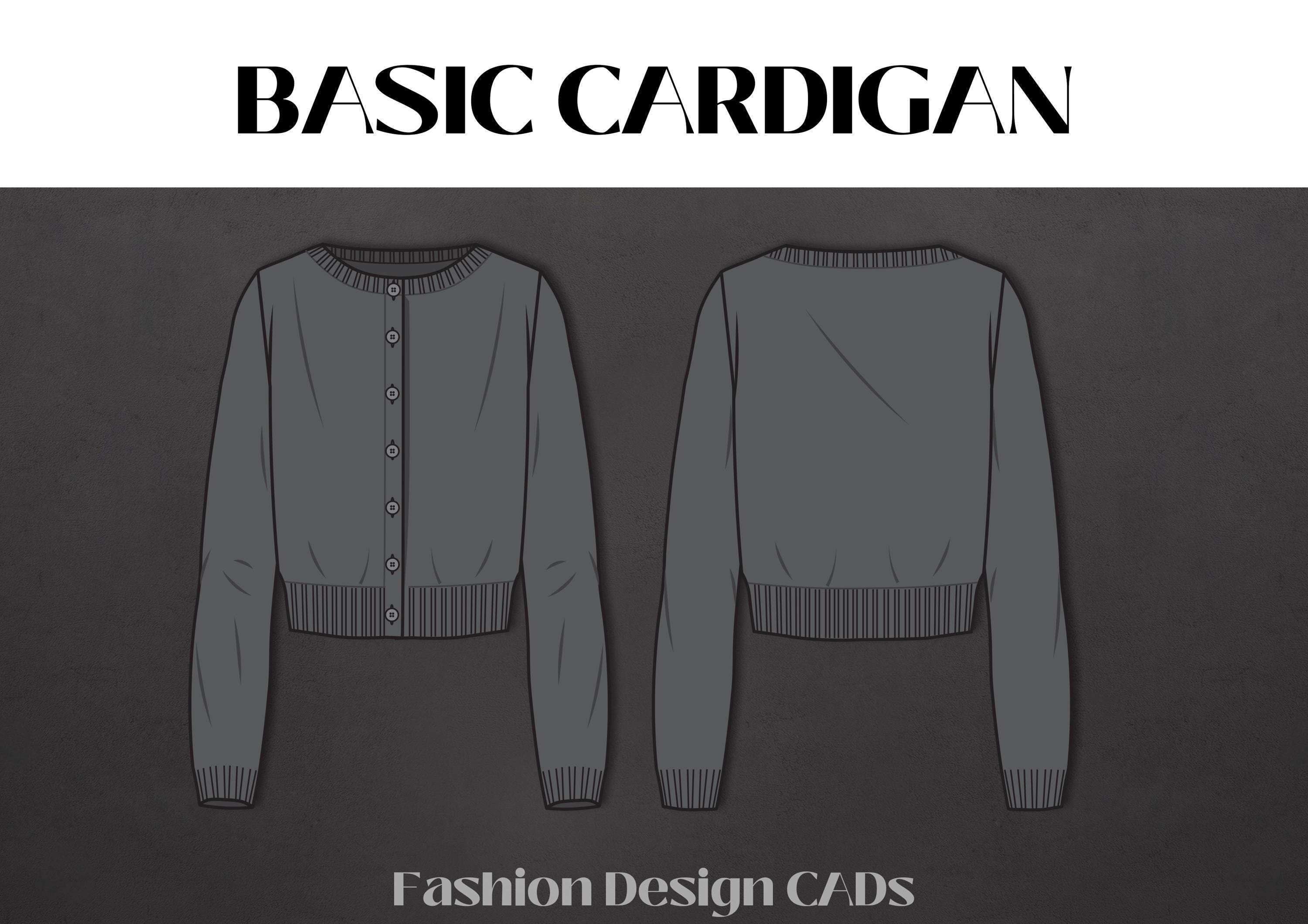 BASIC CARDIGAN: Women's Wear / Flat Sketches / Technical Drawings ...