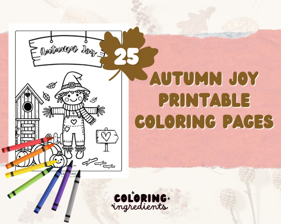 Autumn Joy Printable Coloring Pages for Kids | 25 Cute Baby Animal ...