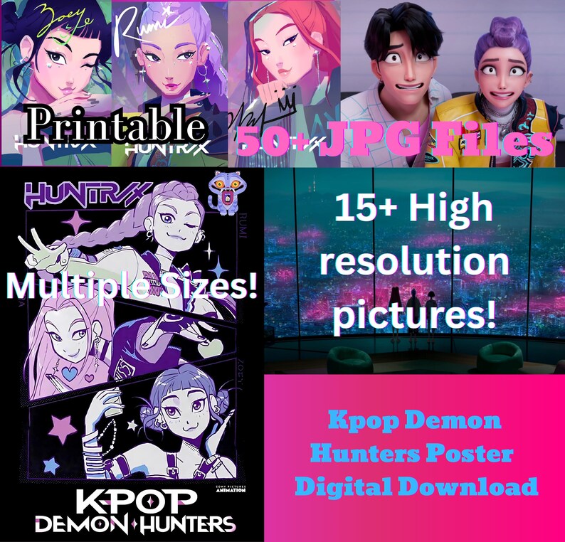 Kpop Demon Hunters Printable Poster—kpop Desktop Wallpaper, Digital ...