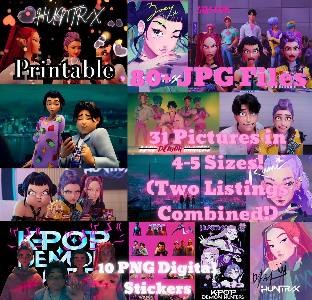 Kpop Demon Hunters Printable Poster Bundle—desktop Digital Wallpaper ...