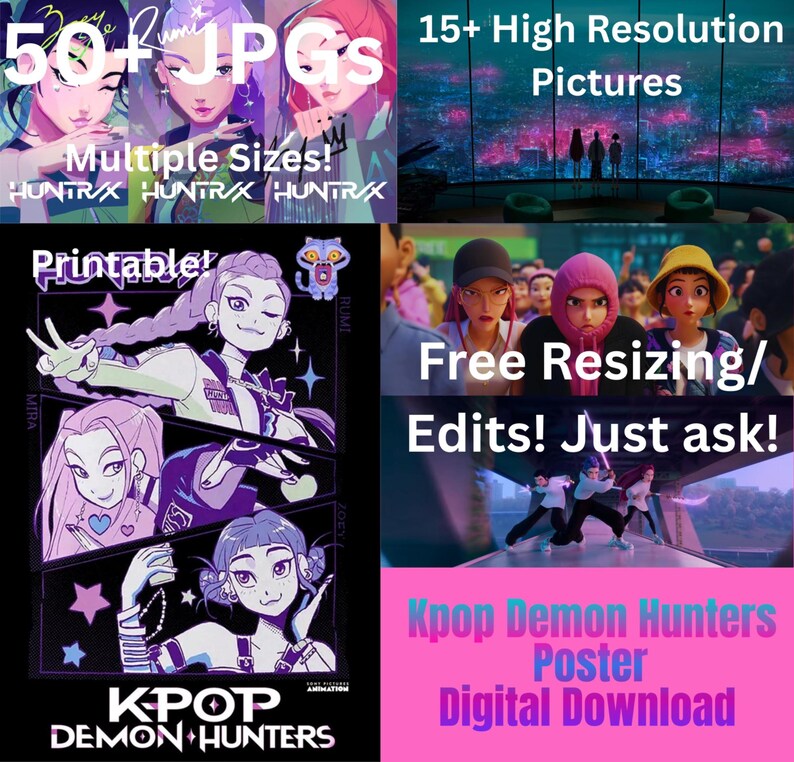 Kpop Demon Hunters Printable Poster—kpop Desktop Wallpaper, Digital ...