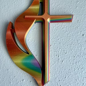 3D Printed United Methodist Cross in Rainbow Colors - Etsy