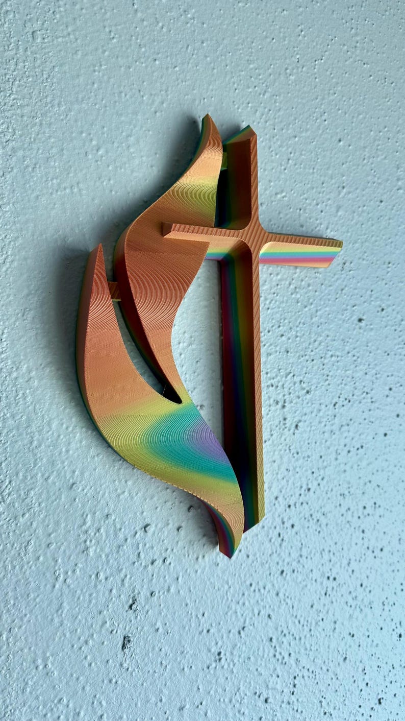 3D Printed United Methodist Cross in Rainbow Colors - Etsy