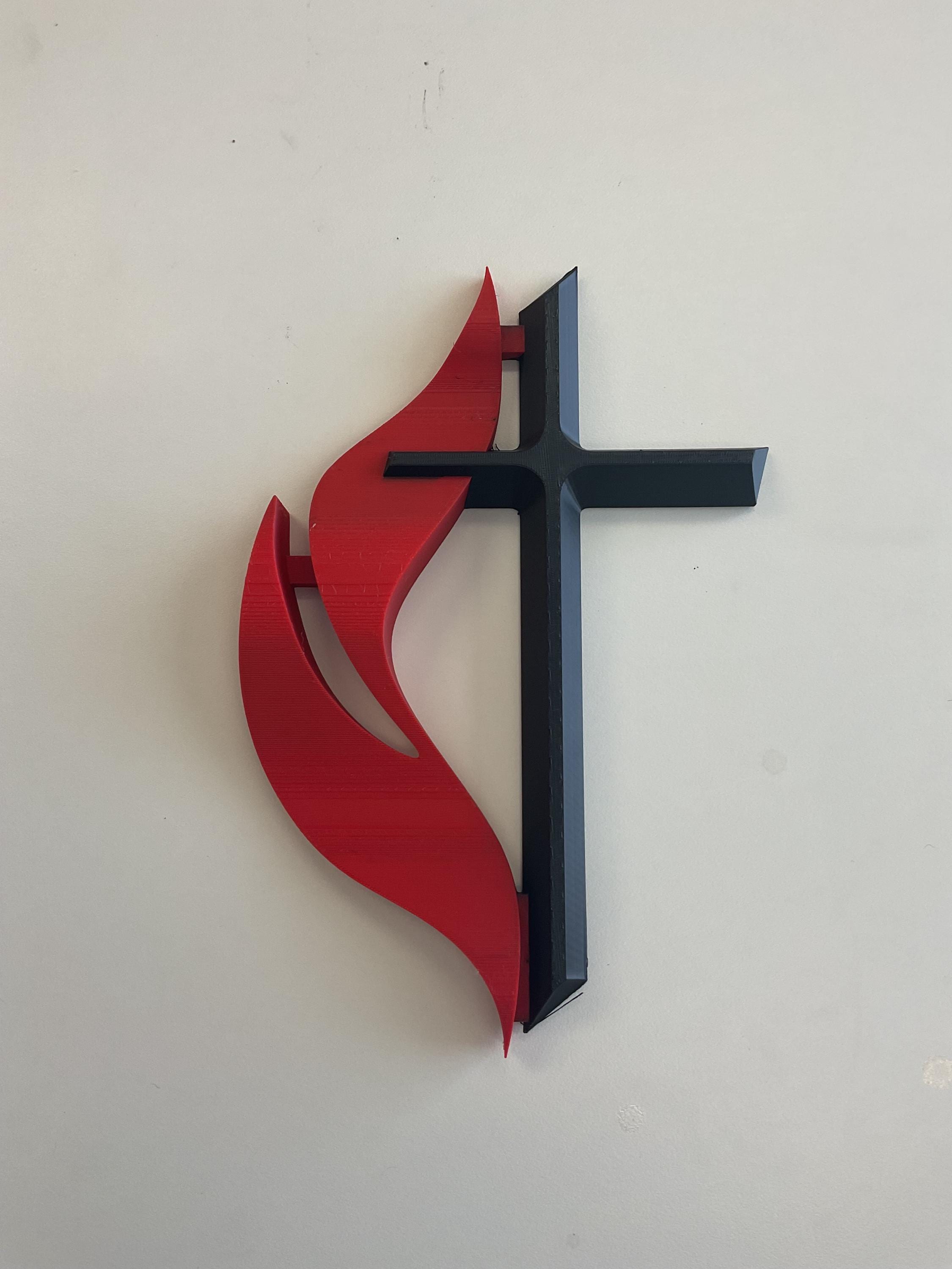 3D United Methodist Cross and Flame - Etsy