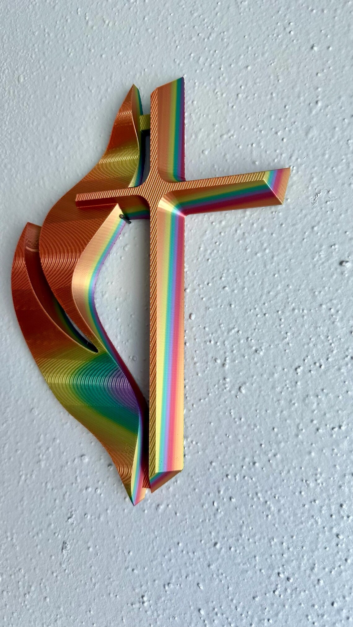 3D Printed United Methodist Cross in Rainbow Colors - Etsy