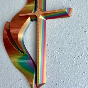 3D Printed United Methodist Cross in Rainbow Colors - Etsy