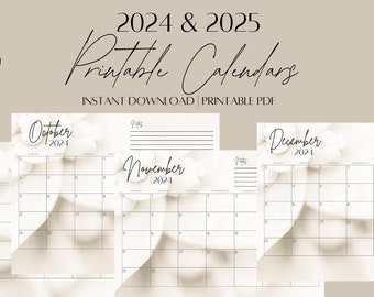 2024 2025 Monthly Printable Planning Calendar - Etsy