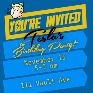 Custom Fallout-themed Party Invitation With Envelope 4x6 Printable ...
