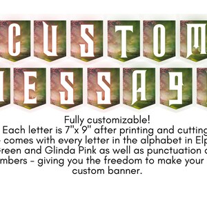 Wicked Elphaba Glinda Theme Happy Birthday Banner | Customizable ...