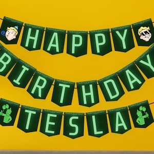 Fallout-themed Happy Birthday Banner | Customizable Alphabet Banner ...