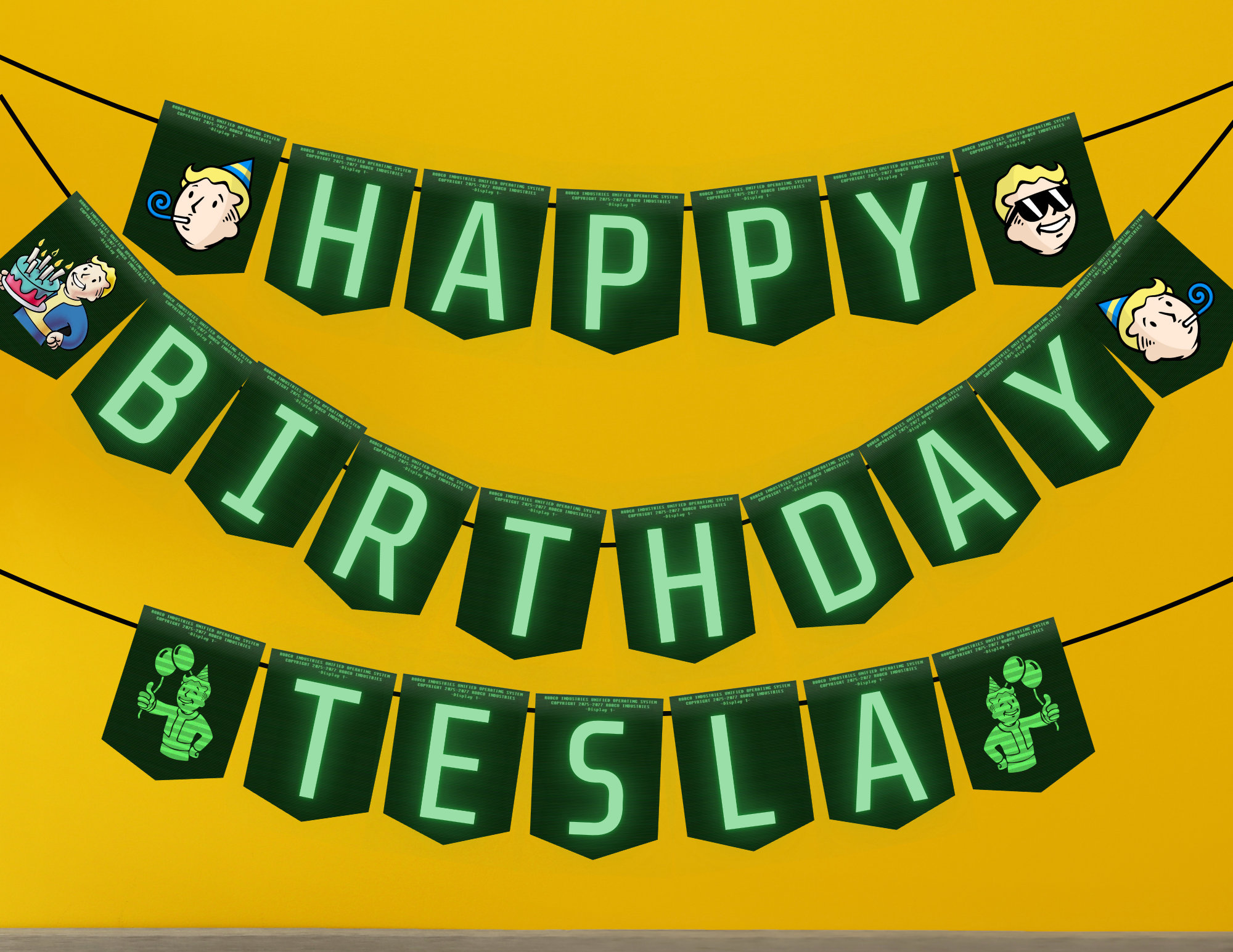 Fallout-themed Happy Birthday Banner | Customizable Alphabet Banner ...