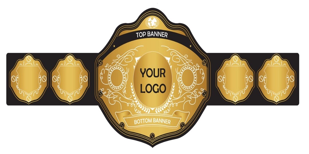 Custom Championship Belt Full Size Customizable Title Belt Gold and ...