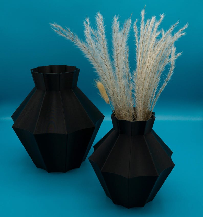 Minimalist 3D Printed Vase | DECAGON | Perfect for Fresh or Dried ...