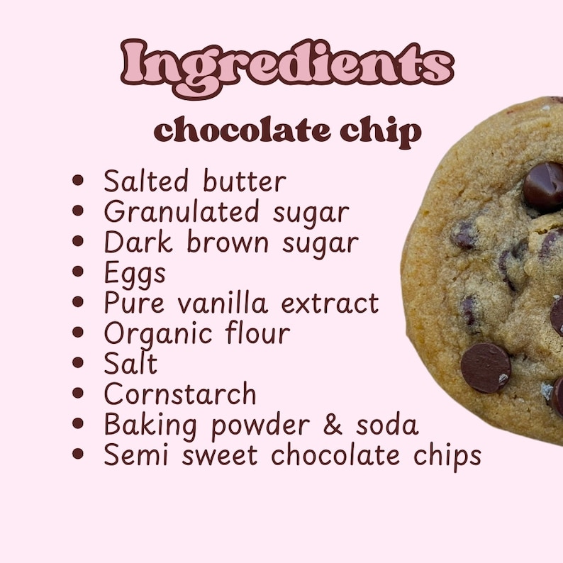 CHOCOLATE CHIP BOX of 8 or 12 Freshly Baked Homemade Gourmet Cookies - Etsy